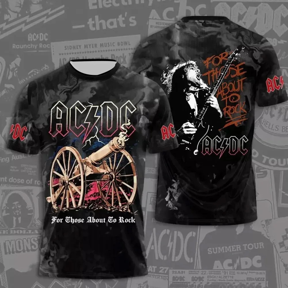 2025 Creative Mode AC DC Print Men Rock Group Summer T-shirt in fashion ...
