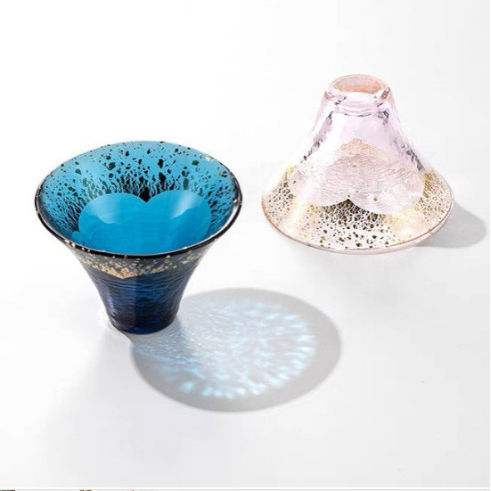 Mount Fuji Glass Gold Foil Crystal Glass Sake Glass Premium Japanese ...
