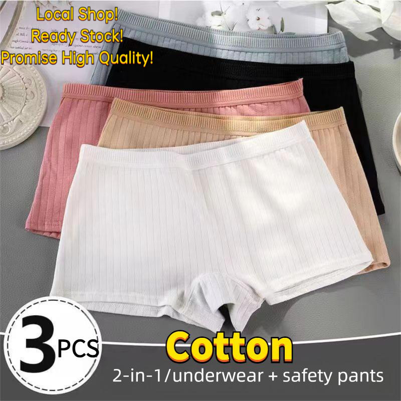 3PCS 37KG-69KG Boxer Shorts For Women Cotton Boyleg Panty Boxer For ...