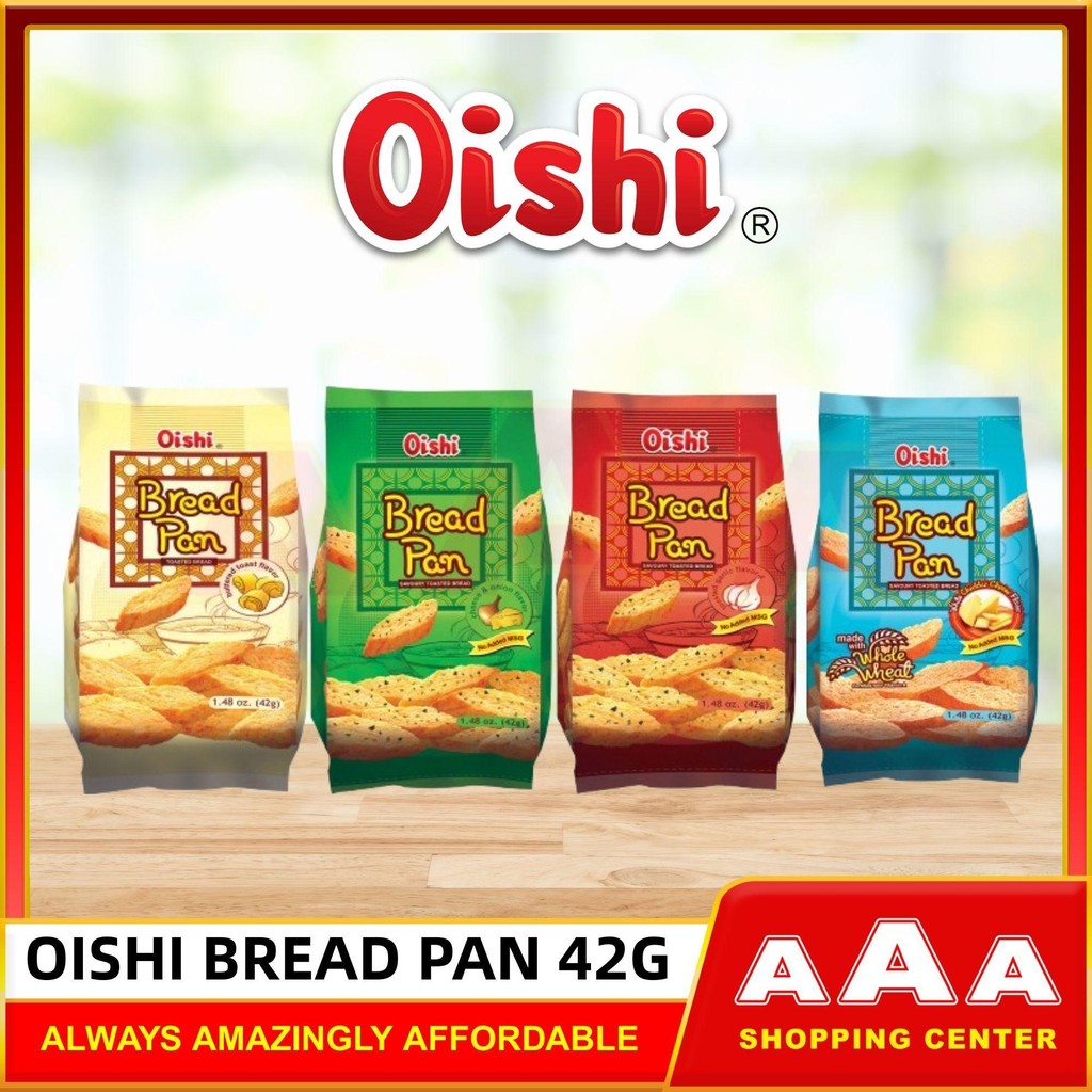 Oishi Bread Pan Savoury Toasted Bread 42g Crispy Crunchy Biscuit Snack ...