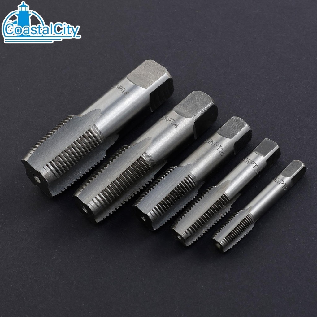 5Pcs Hand Threading Plumbing Tap Set Multi Size DIY NPT Pipe Tap Set ...