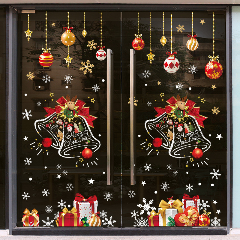Christmas Shop Stickers Glass Christmas Tree Christmas Decorations ...