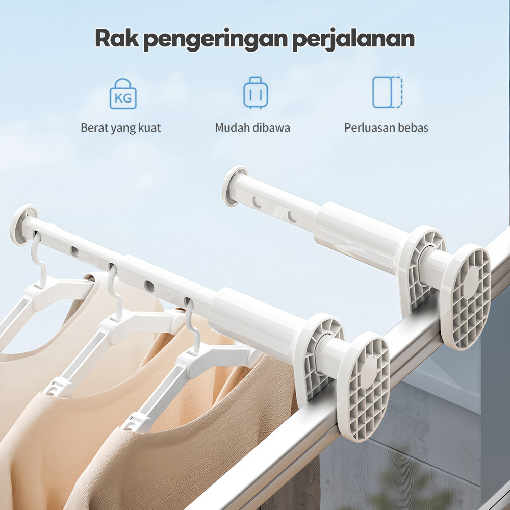 Bevavar Tiang Gantung Boleh Skala Folding Hanger Rack nail free ...
