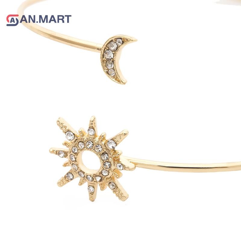 BDB Simple Trendy Zircon Rhinestone Star Moon Upper Arm Cuff Bangles ...