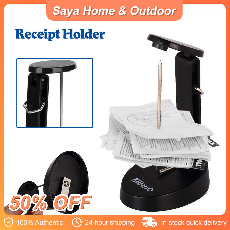 Desk Receipt Holder with Safety Protective Cover Bill Fork Receipt ...