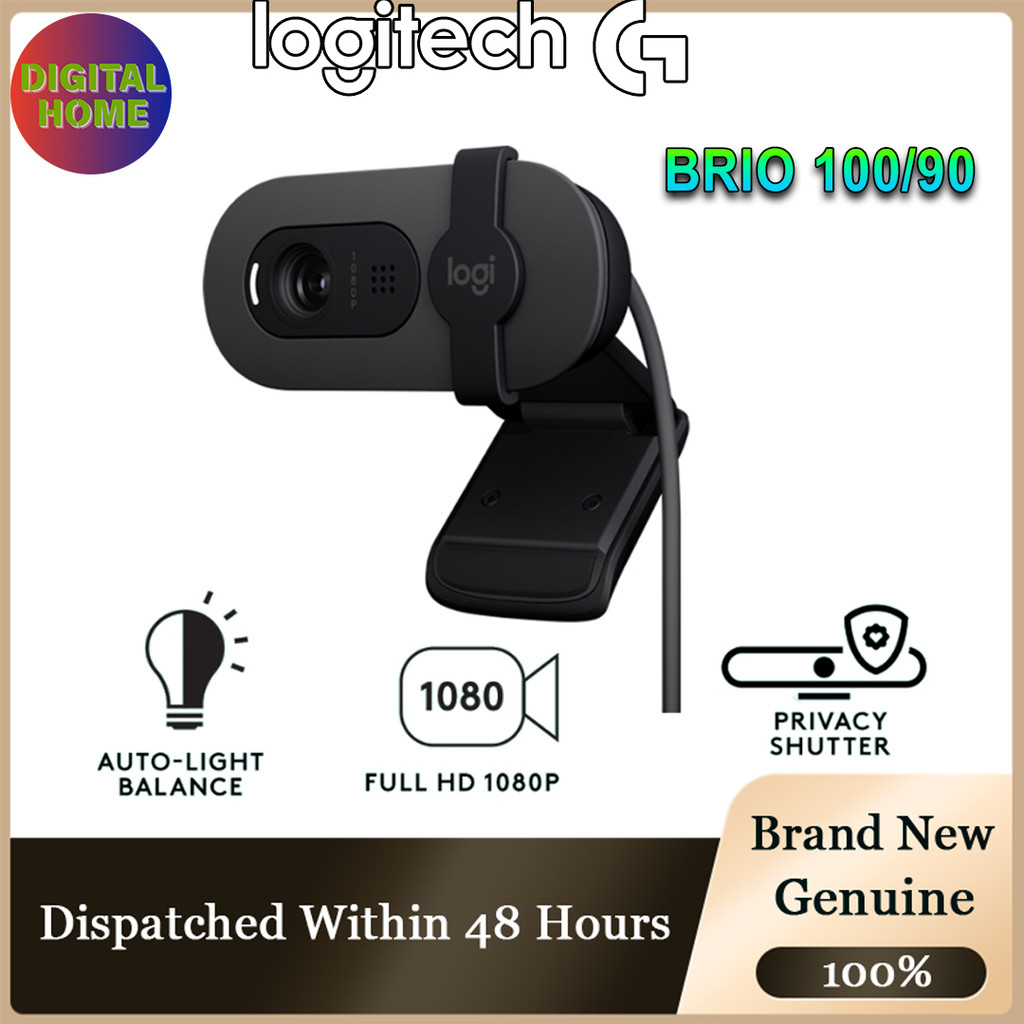 Logitech Brio 100/90 Full HD 1080p Built-in Mic with Auto-light Balance ...