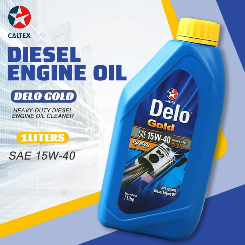 Delo Gold SAE 15W-40 1-liter multi-stage multigrade api ch-4 isosyn heavy duty diesel engine oil ...