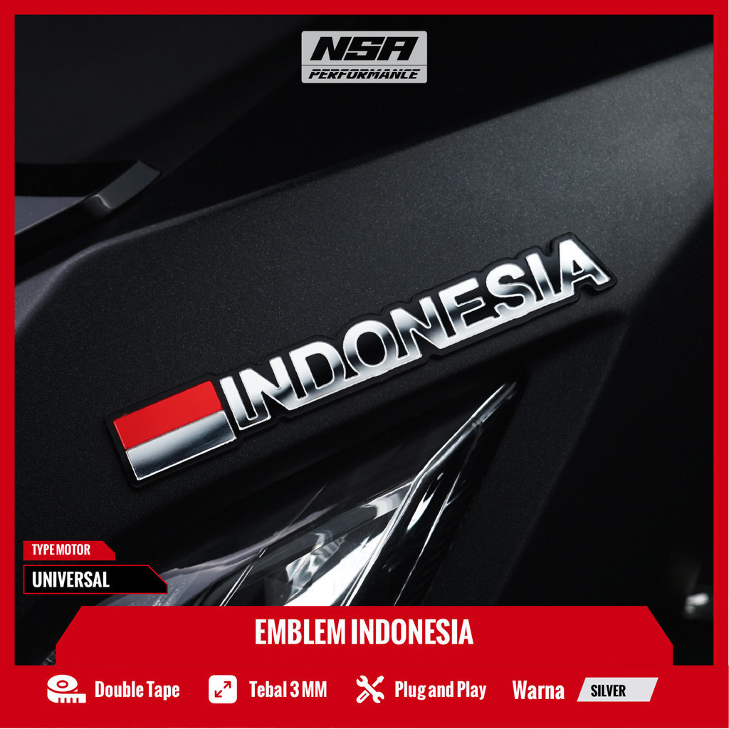 NSA Emblem INDONESIA 3D Writing Indonesian Logo Embossed Stickers ...