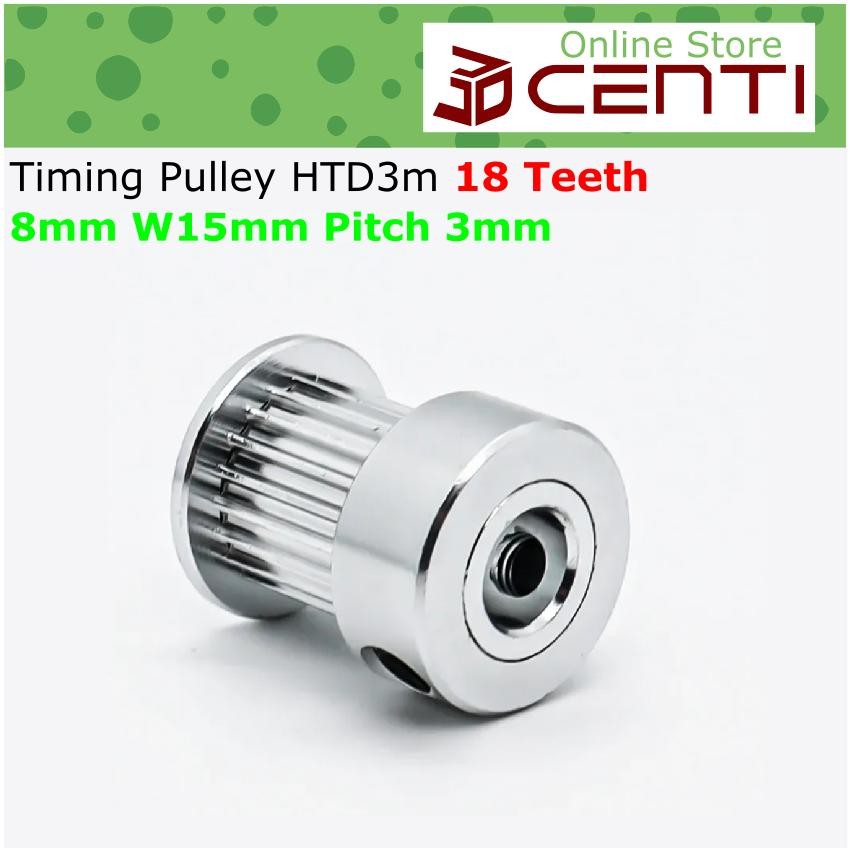 HTD3M 18T Timing Pulley Bore 5mm 6mm 6.35mm 8mm 18 Teeth HTD 3M 15 mm ...