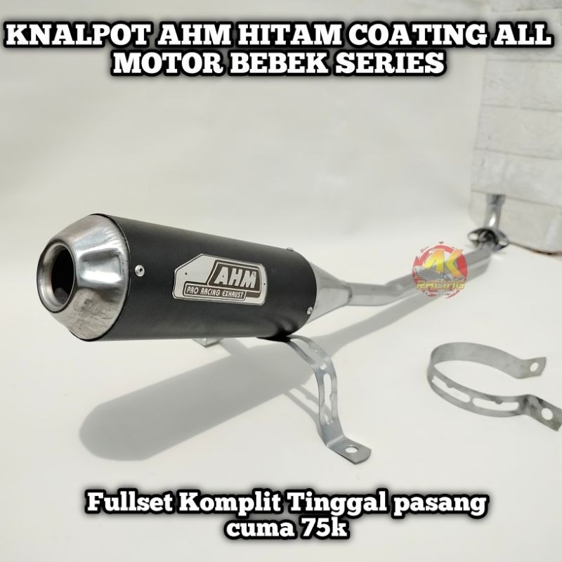 AH.M Black Coating, Round Bass Sound, Underbone Motorcycle Exhaust ...