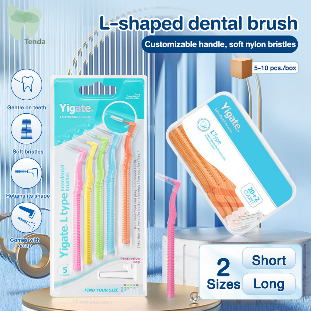 5Pcs Orthodontic Interdental Brush Ergonomic Handle Soft-Bristled L ...