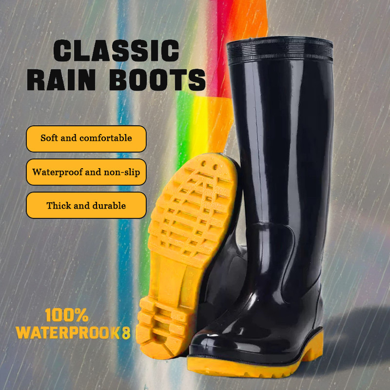 Durable Rain Shoes Bota for Men with Good Quality Outdoor Multi-Purpose ...