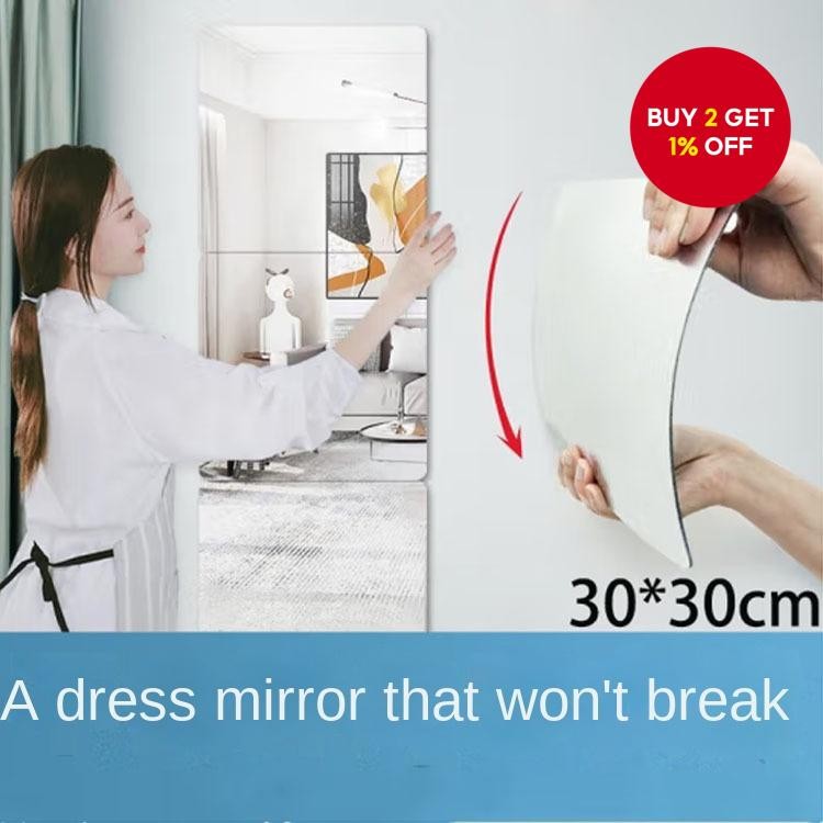 Acrylic mirror wall sticker self-adhesive full body mirror for bedroom ...