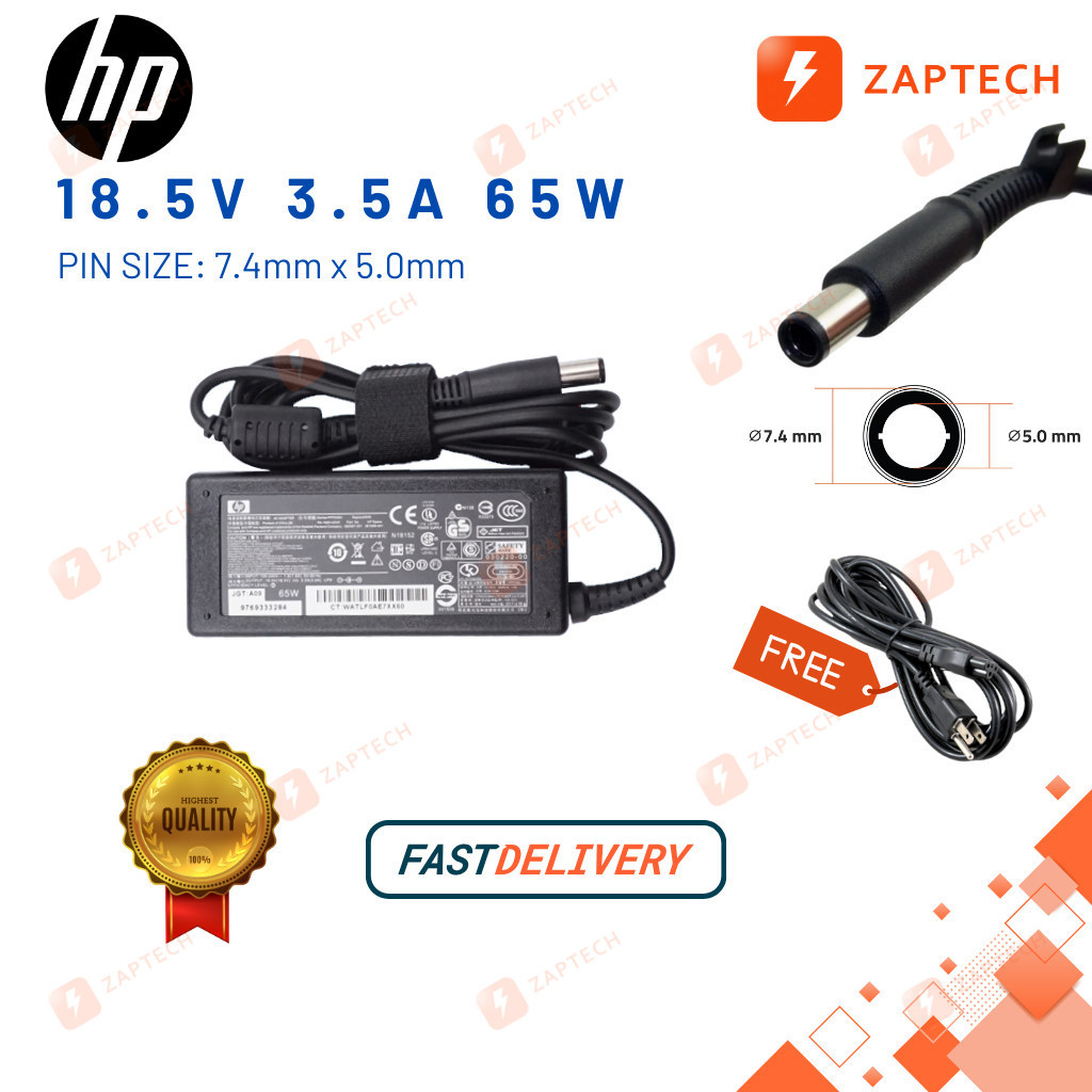 HP Compaq Laptop Charger 18.5V 3.5A for Elitebook 2540p 2560p 2570p ...