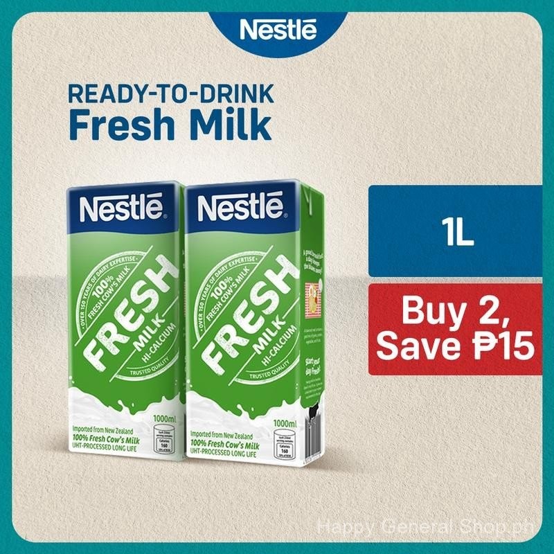 NESTLÉ Fresh Milk 1L 100% - Buy 2 Save 15 - Hi-Calcium, Fresh Cow's ...