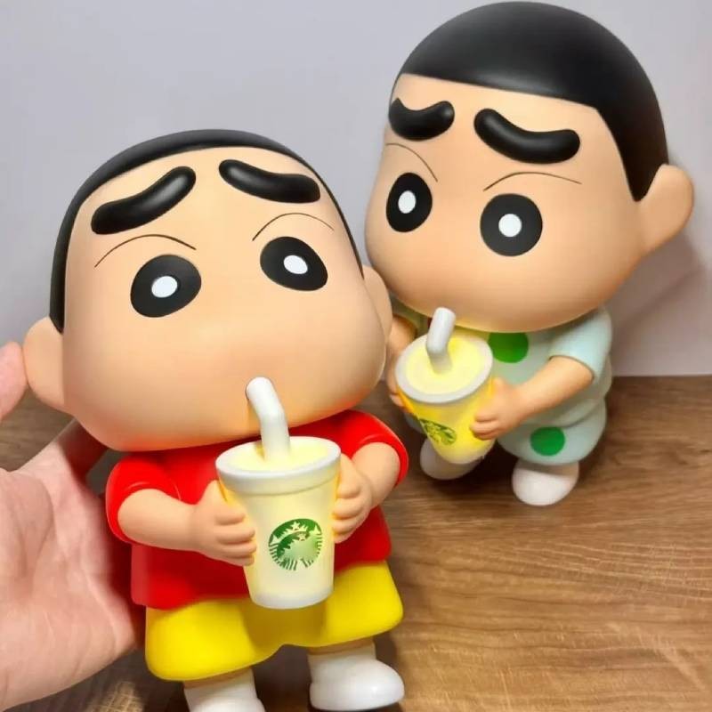 25cm cute emit light Crayon Shin-chan anime figurine toy desktop ...