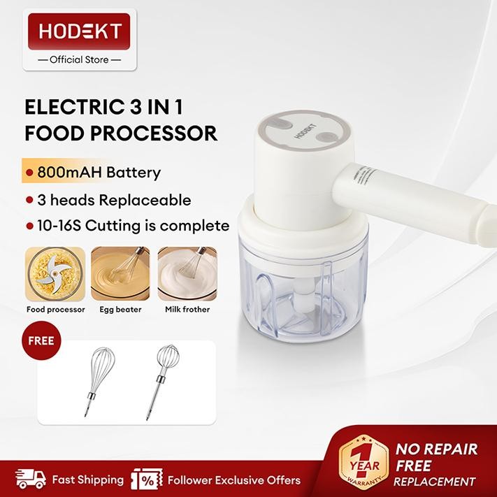 Hodekt Electric Multiple 3 In 1 Food Processor Wireless Long Battery ...