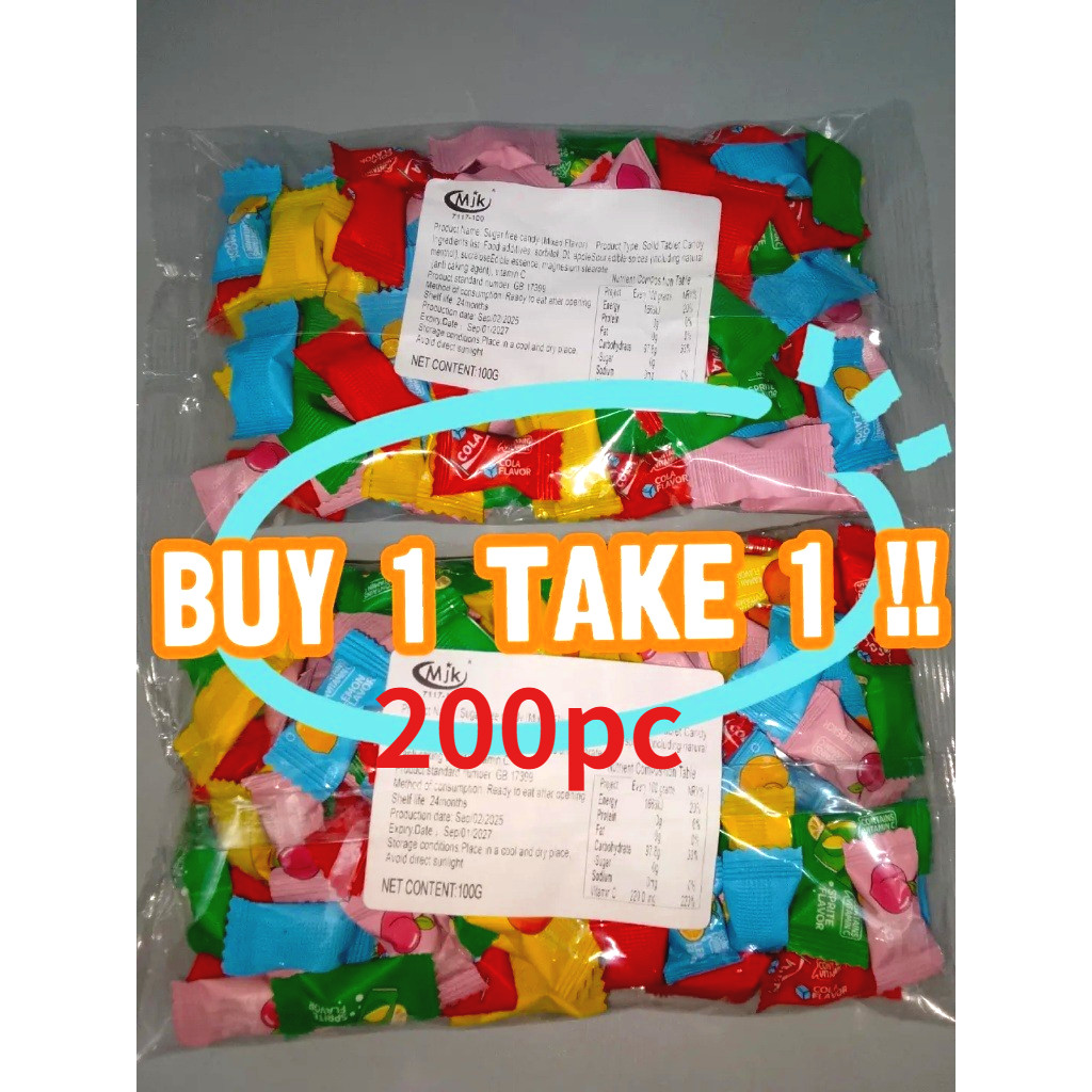 99P Buy One Take One 100g/Bag Sugar-Free Candy Mint & Mixed Fruit Flavor /Loot Bags/Paninda ...