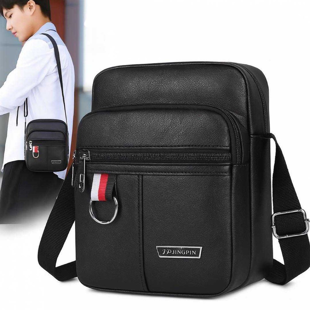 JINGPIN Men's Casual Business Crossbody Bag PU Leather - JP2 | Shopee ...