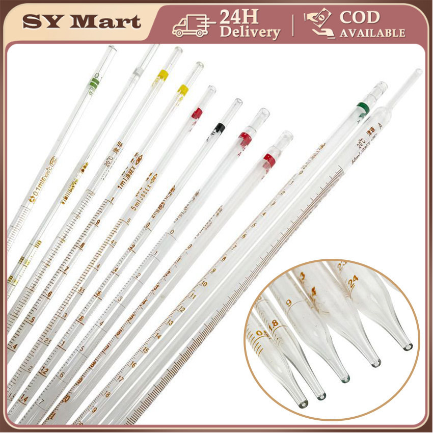SYMart 1/5/10/25ml Glass Graduated Pipette Color Mark School Office ...