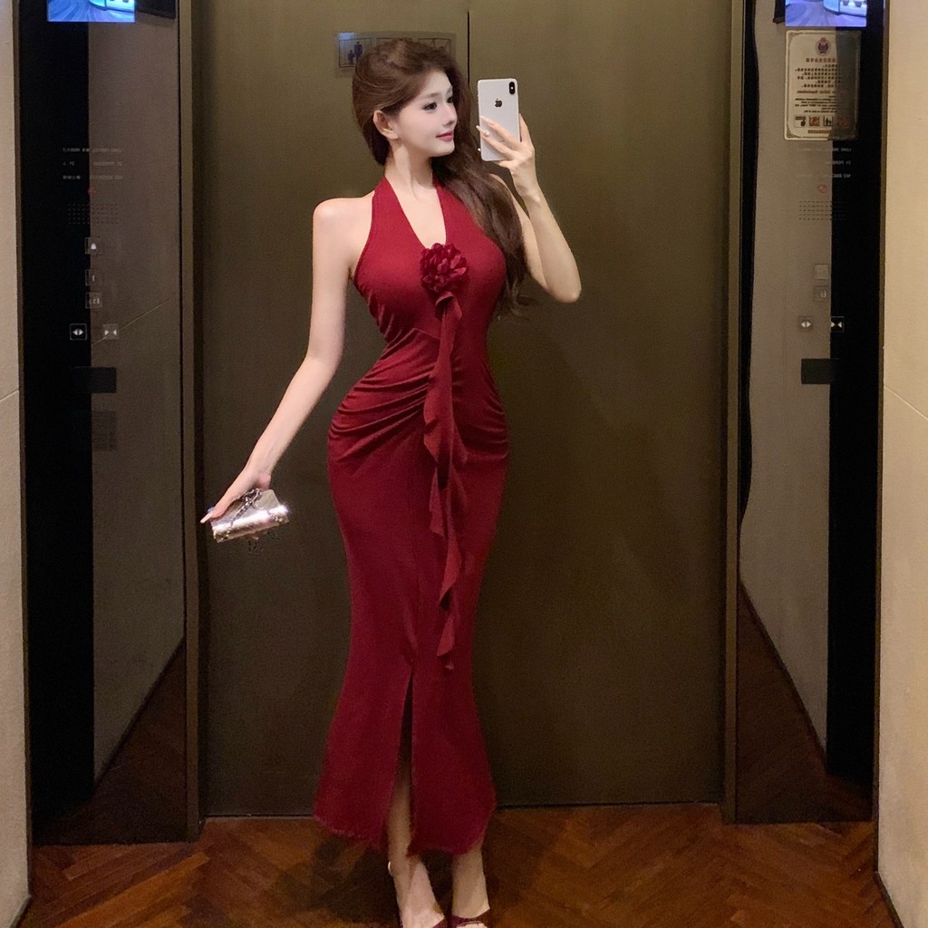 2025 new fashion split dress female | Shopee Philippines