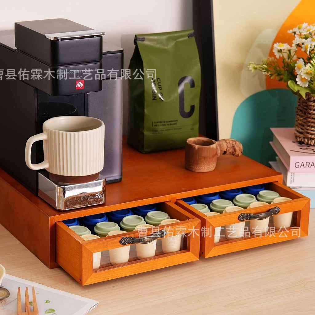 New Products Wooden Coffee Machine Storage Box Rack Coffee Capsule ...
