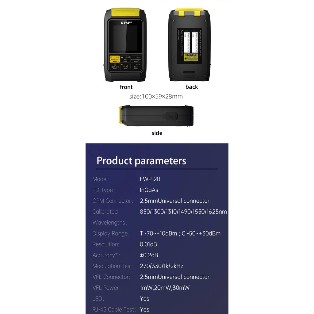 Mini 4 in 1 Multifunction Optical Power Meter Visual Fault Locator ...