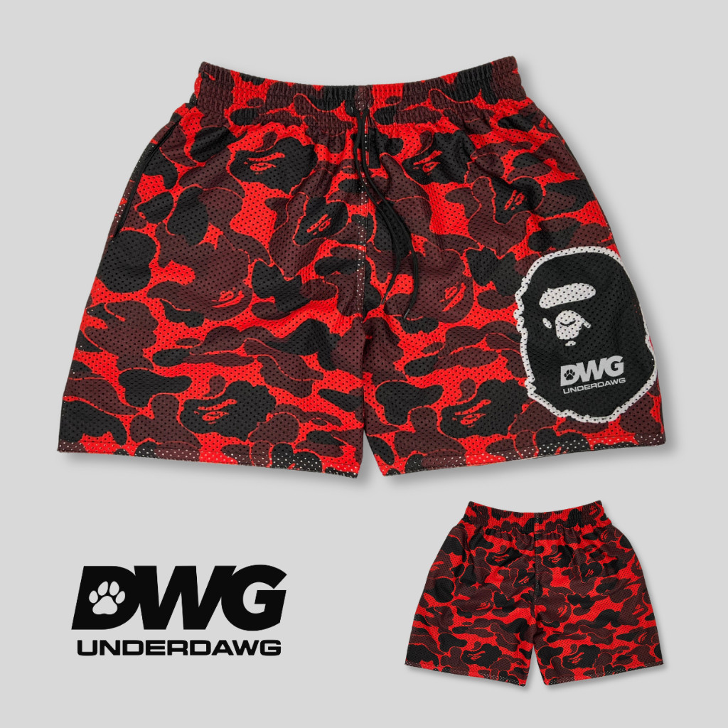BAPE DIOR STUSSY Above The Knee Mesh Sublimated Shorts Unisex | Shopee ...