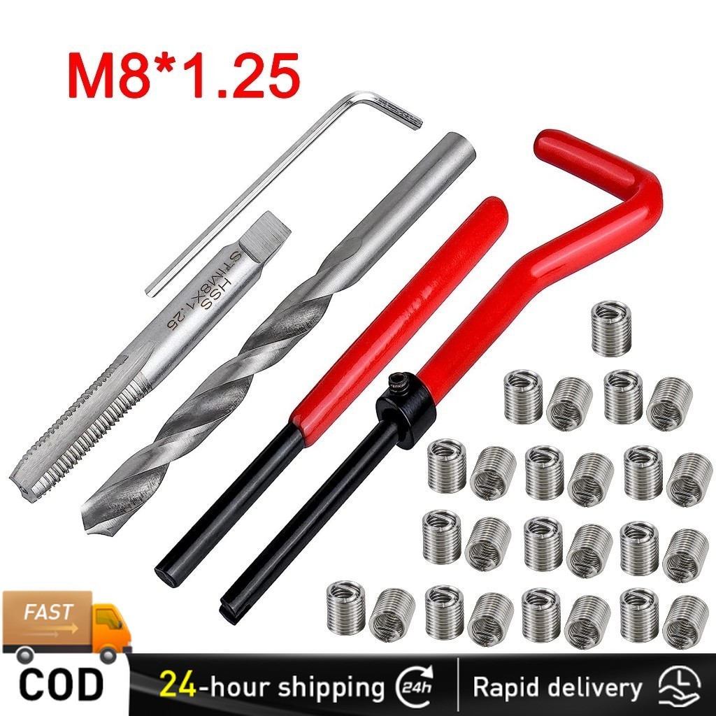 30Pcs Metric Thread Repair Insert Kit M6 M8 Helicoil Car Pro Coil Tool Car Repair Tool Set JYP ...