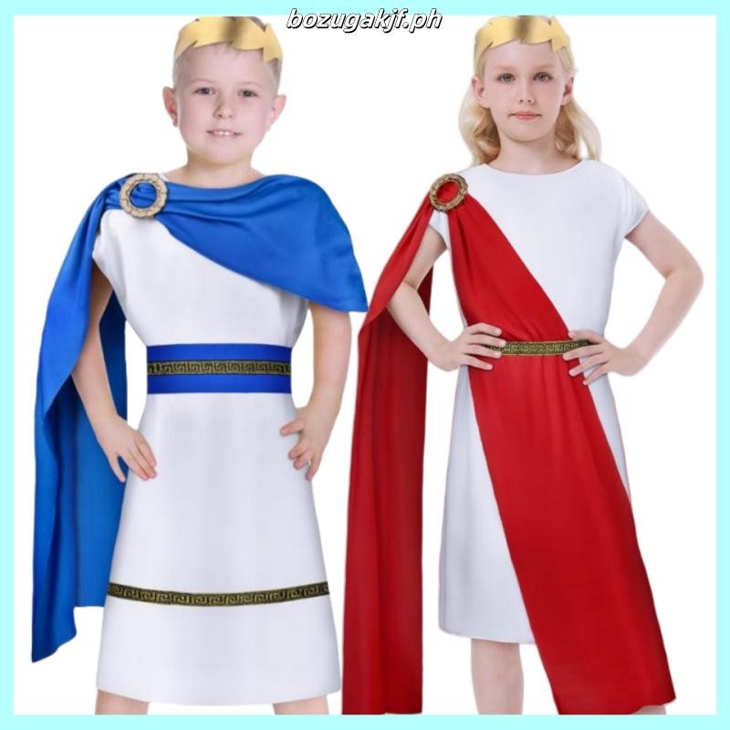Kids Girls Boys Grecian Toga Costume Ancient Greek Mythos Philosopher ...
