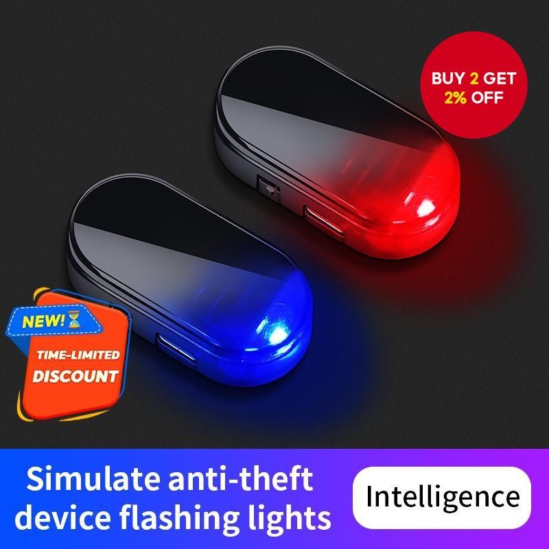 Automotive solar warning anti-theft light without wiring, decorative ...