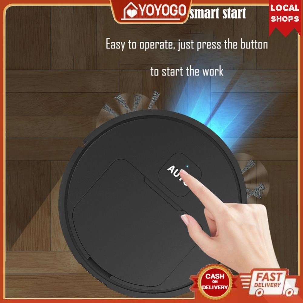 Sweeper Robot USB Rechargeable 1000Pa Suction Robot Vacuum (Black ...