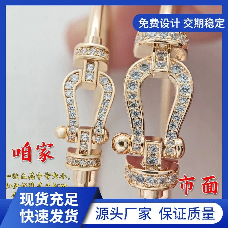 Bracelet High-End Classic Bangle Pure Silver Full Diamond Gold Fred ...