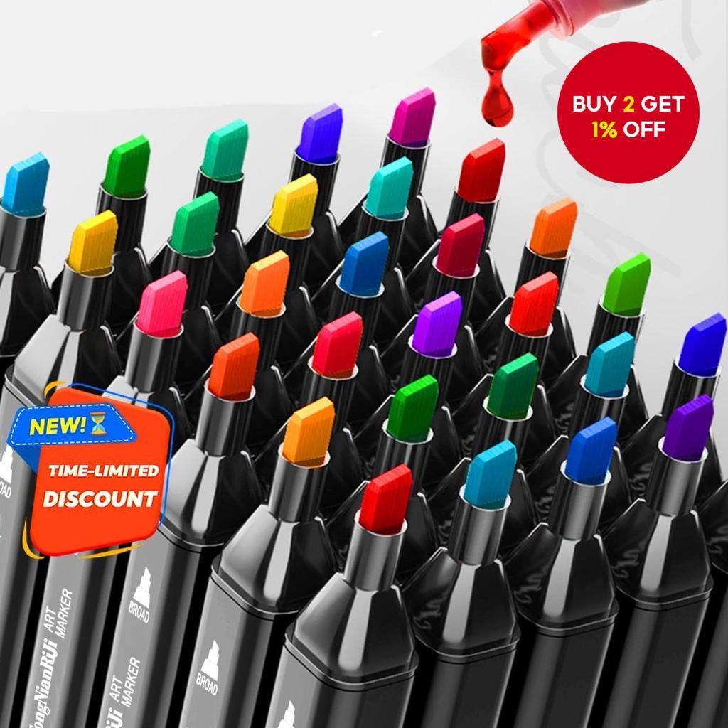 24/36/48/60/80 Color Marker Pen Set with Double-head/touch Marker Pen ...