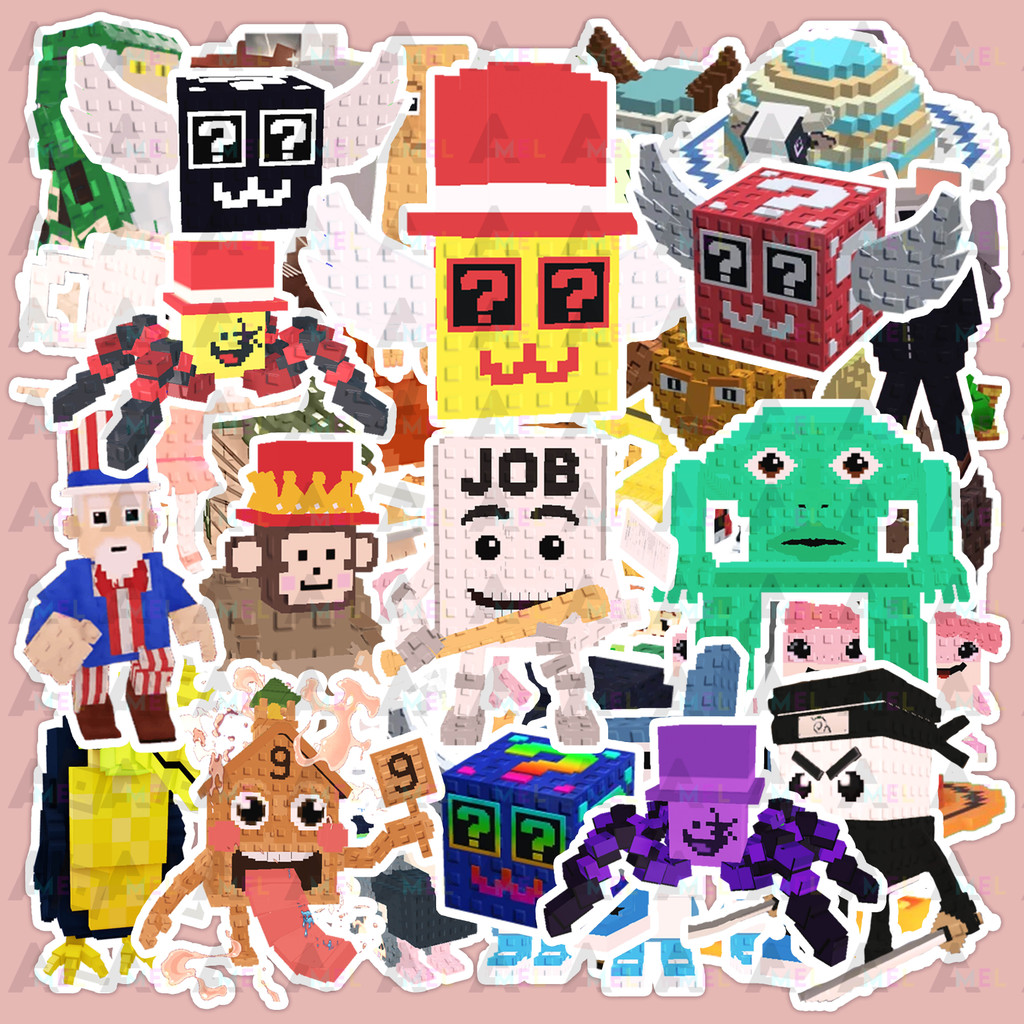 50 PCS Steal a Brainrot Characters Pixel Icons Roblox Game Sticker Set ...