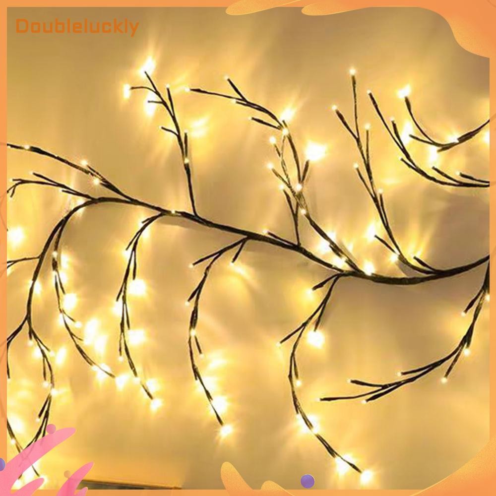 1.8M 96LED Tree Branch Rattan Lights Willow Vine Lights Warm White Easy ...