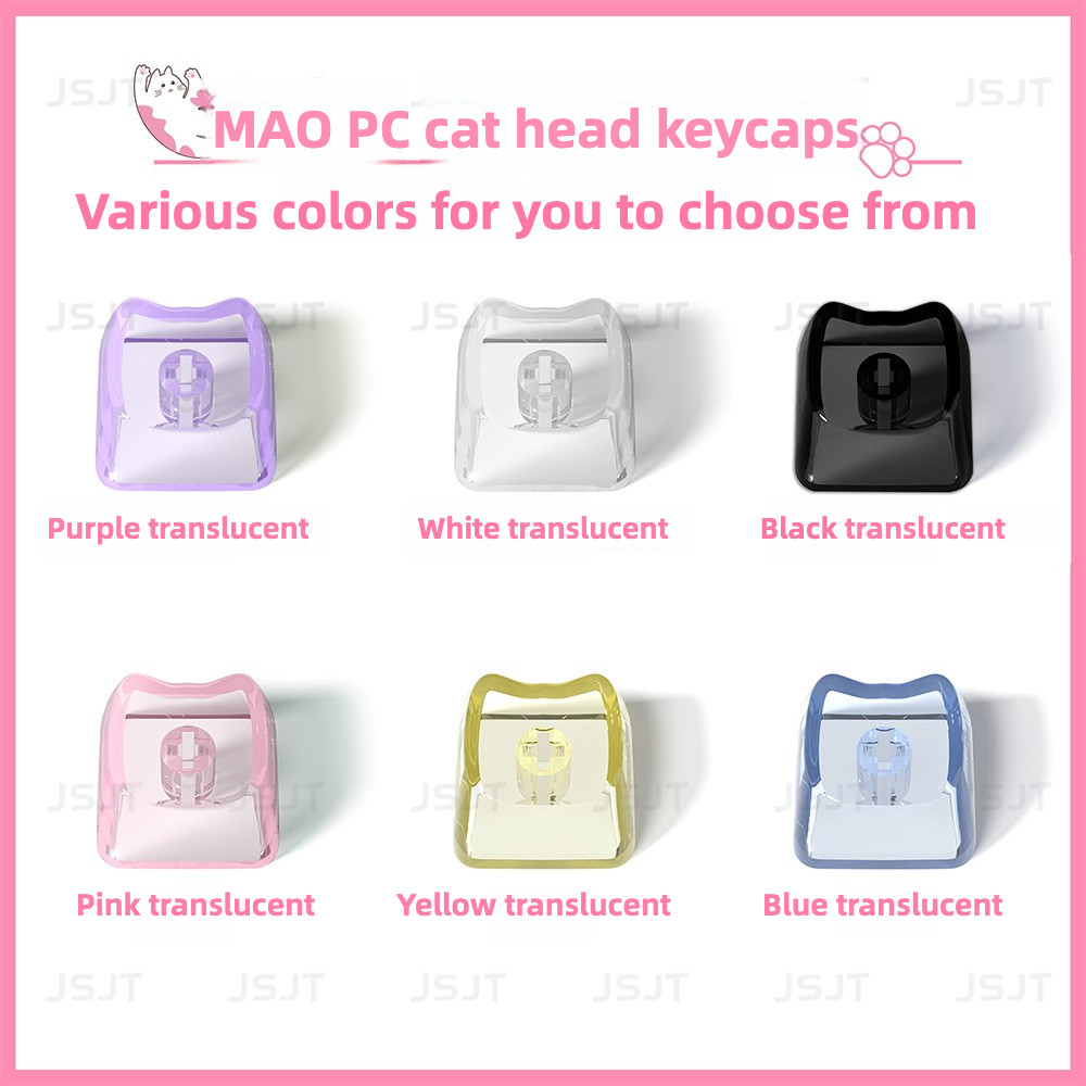 PC Transparent MAO Cute Cat Shape Keycap PC Material 1U Keycap ...