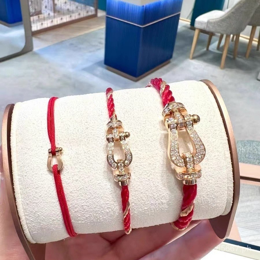 Fred Red Rope Couple Style Horseshoe Buckle Men and Women Hand Rope ...