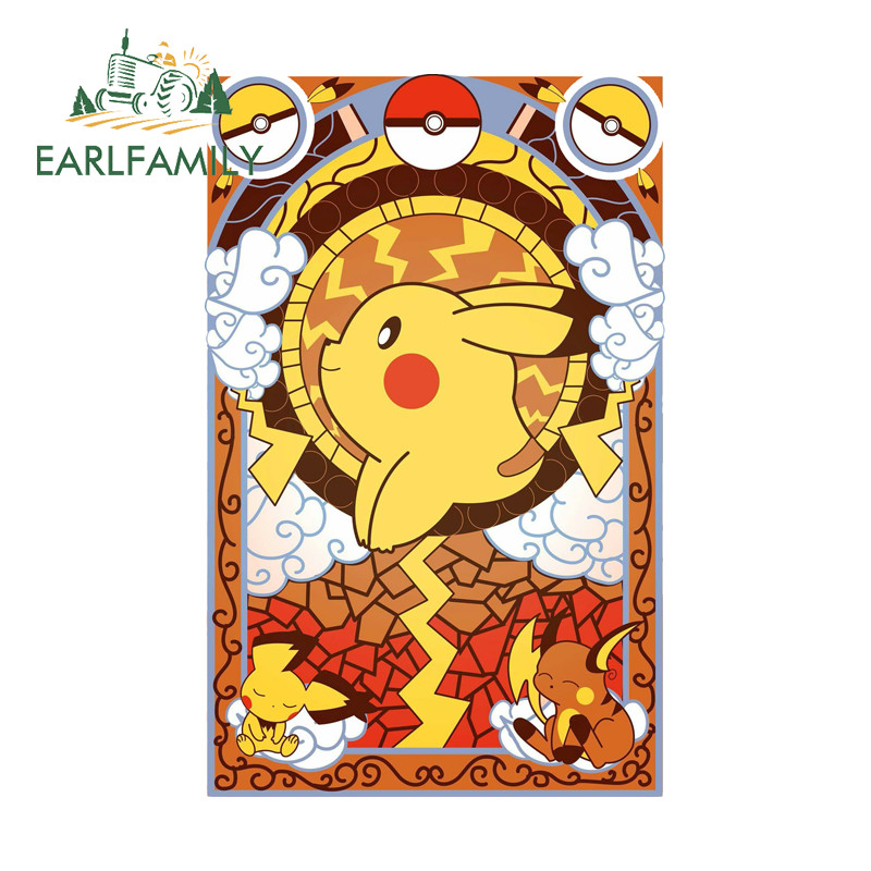 EARLFAMILY Pikachu Car Sticker Artistic Occlusion Scratch Campervan ...