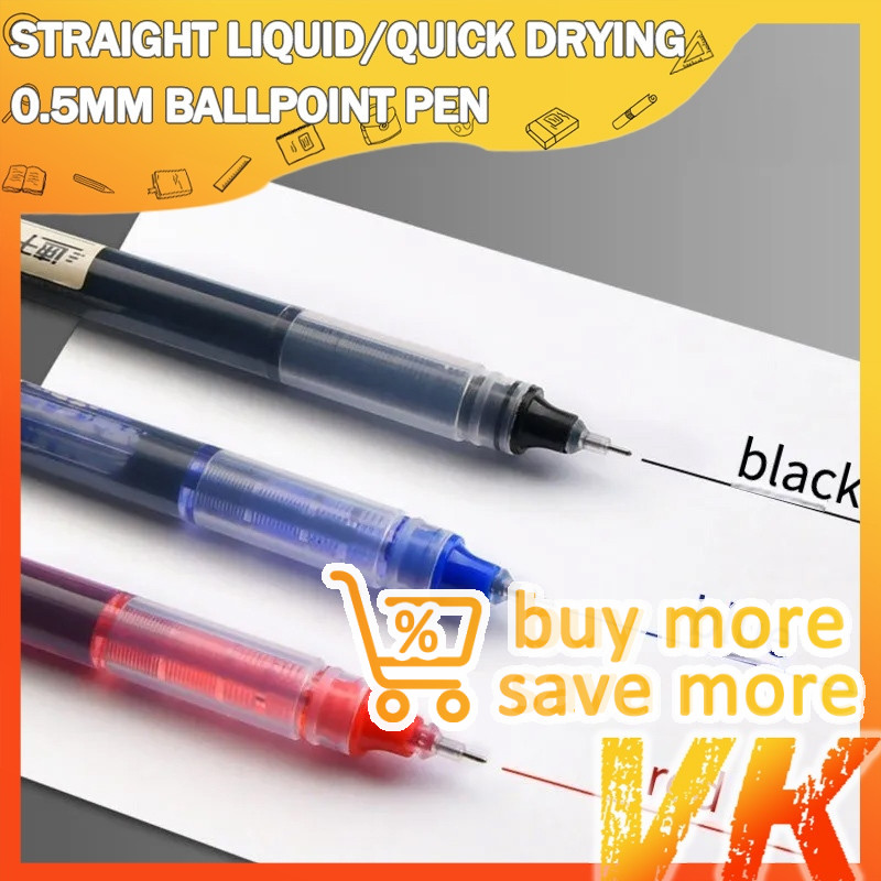 VK Exam Signature Gel Roller Ball Pen 0.5 Black Blue Red Ink School ...