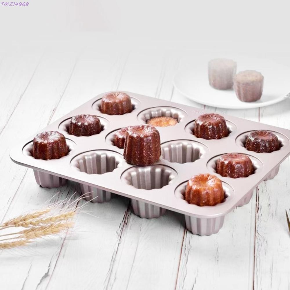 TMZ14968 Cannele Mould Dessert 12 Cavities Non-Stick Carbon Steel ...