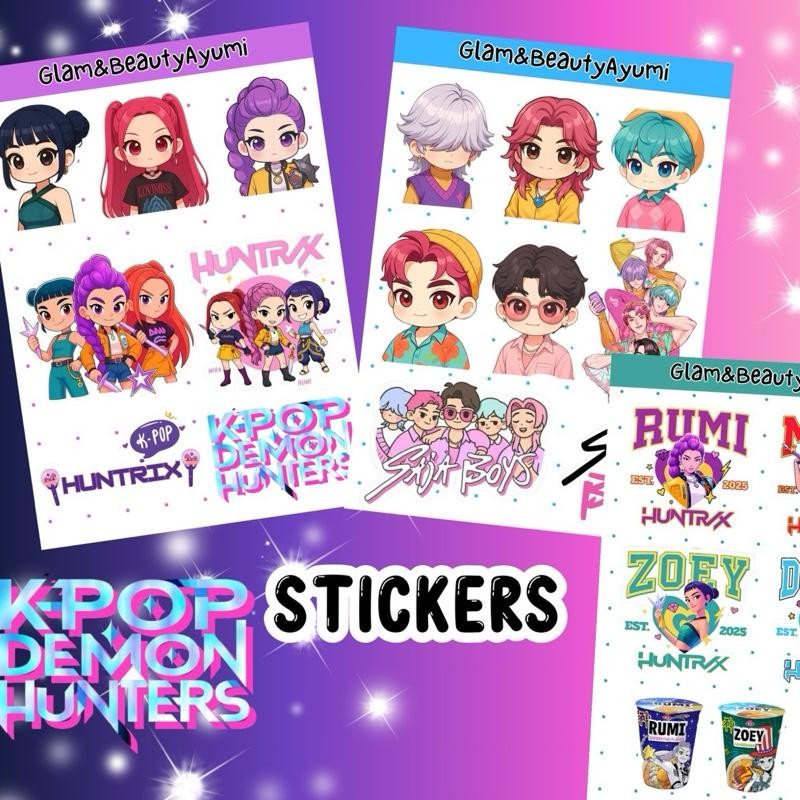 KPOP DEMON HUNTERS HUNTIX Sticker Vinyl glossy waterproof sticker SAJA ...