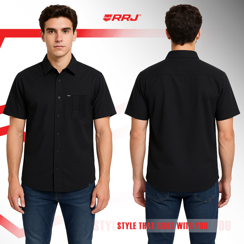 RRJ Men's Basic Woven Shirt Oversized Fitting 188737 (Black) | Shopee ...