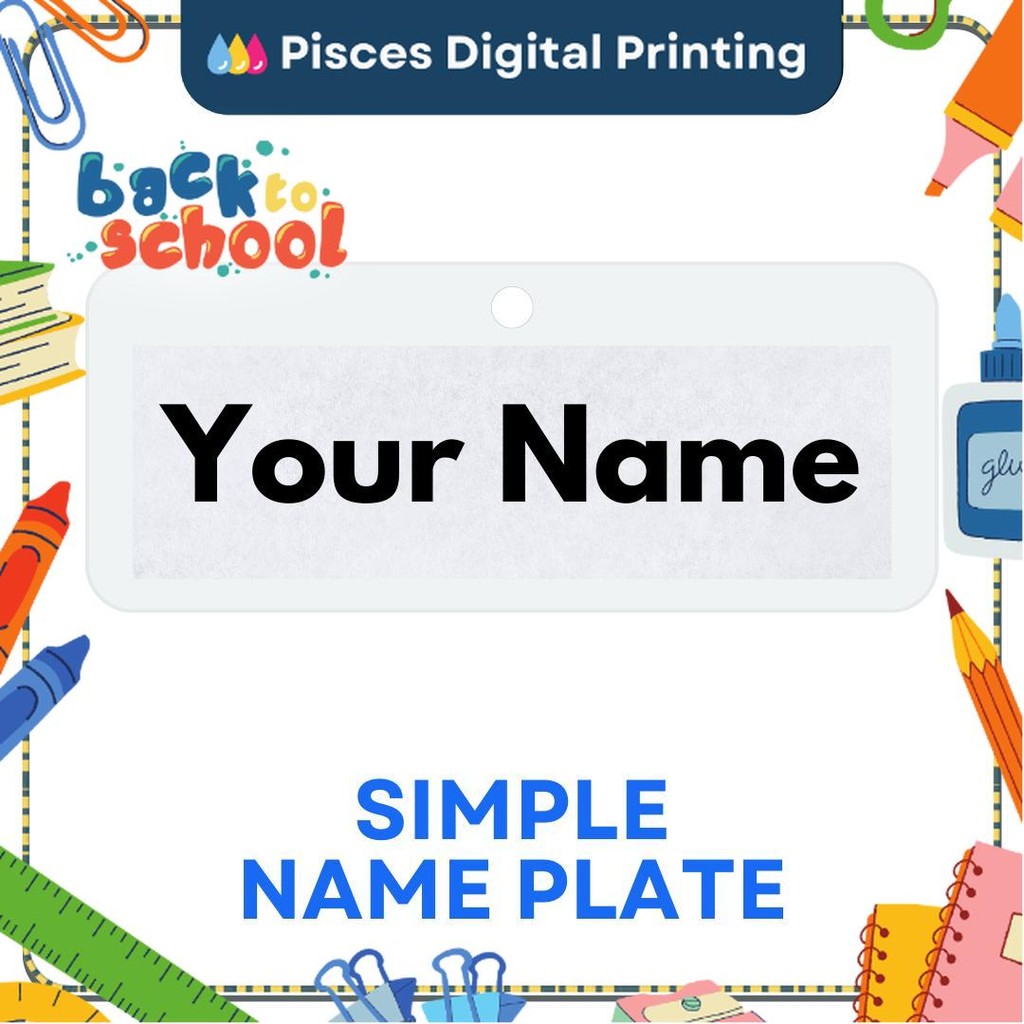 [PDP] Simple Name Plate / Name Tag (Laminated, 2"x6", choose your own ...