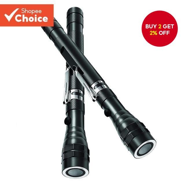 Extendable Telescoping Strong Magnetic LED Flashlight Pickup Tool with ...