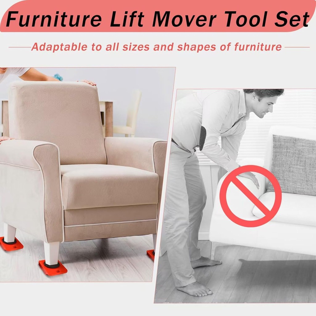Furniture Lifter Furniture Movers with Wheels, 5PCS Furniture Lift ...