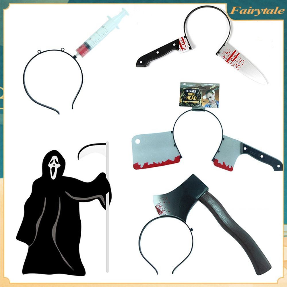 Halloween Horror Headband Props Simulation Scary Cosplay Head ...