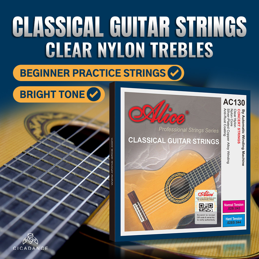 Alice Classical Guitar String Set Clear Nylon Trebles Warm Tone Anti ...