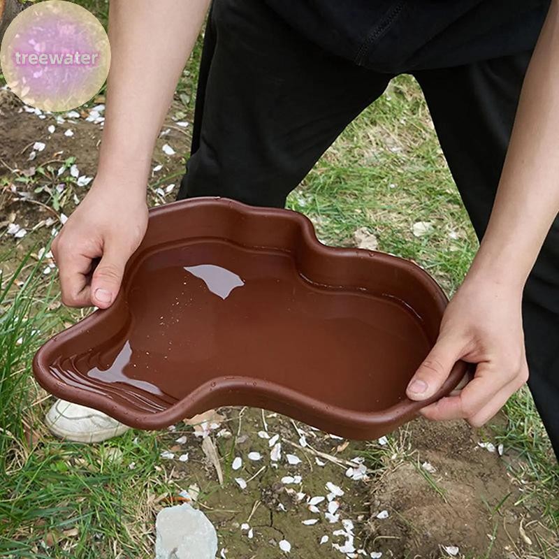 TREEWATER Turtle Pool Large Reptile Turtle Bathing Tub Feeding Bowl ...