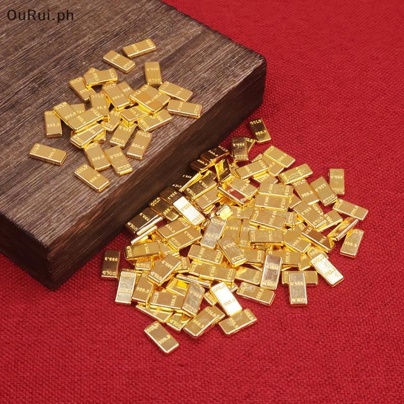 ORHB 50pcs/set Dollhouse Miniature Gold Bars Model For Doll House Decor ...